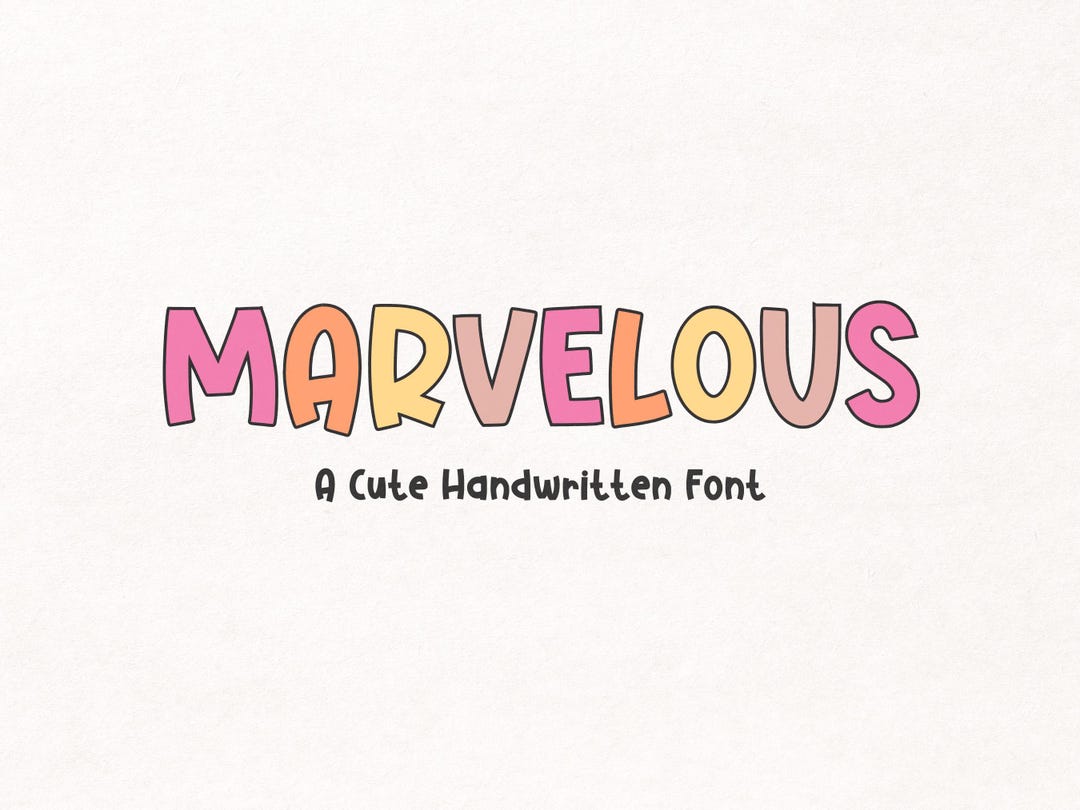Marvelous Font, Cute Font, Girly Font, Handwritten Font, Bubbly Font ...