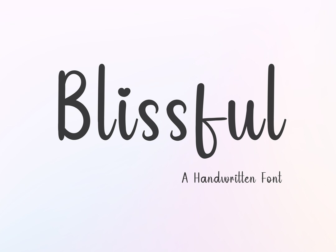 Blissful Font, Cursive Font, Modern Font, Hearts Font, Calligraphy Font, Fonts for Cricut ...