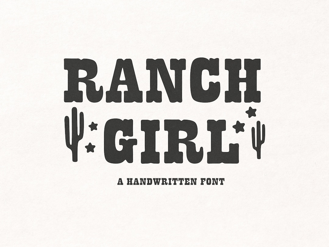Ranch Girl Font, Western Font, Country Font, Cowgirl Font, Retro Font ...