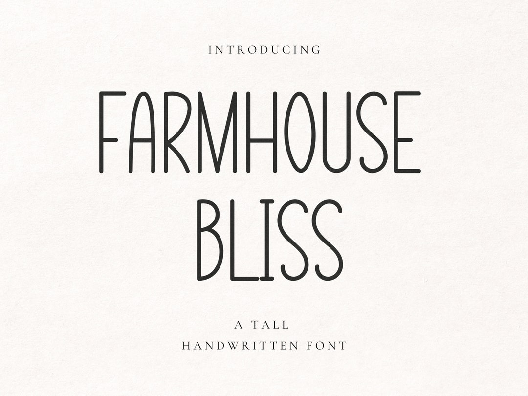 Farmhouse Bliss Font, Country Font, Tall Font, Skinny Font, Farm Font ...