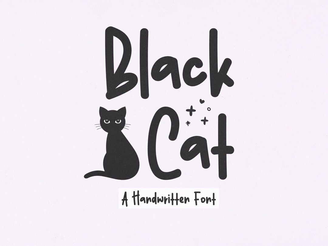Black Cat Font, Halloween Font, Spooky Font, Ghost Font, Witch Font, Fonts for Cricut, Procreate ...