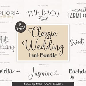 Wedding Font Bundle, Handwritten Font Bundle, Wedding Fonts, Cute Font ...