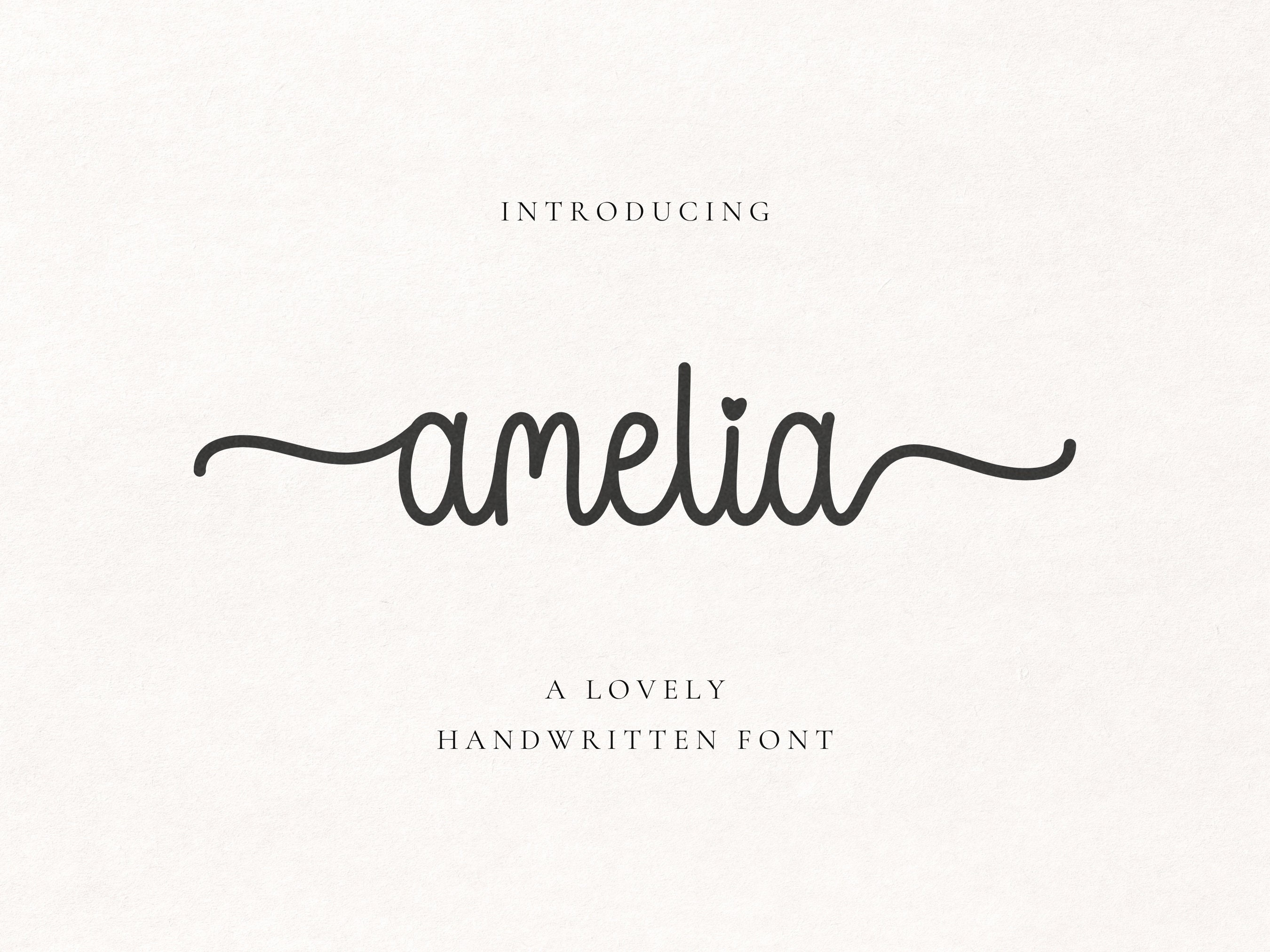 Amelia Font, Script Font, Cursive Font, Heart Font, Calligraphy Font, Modern, Font for Cricut ...