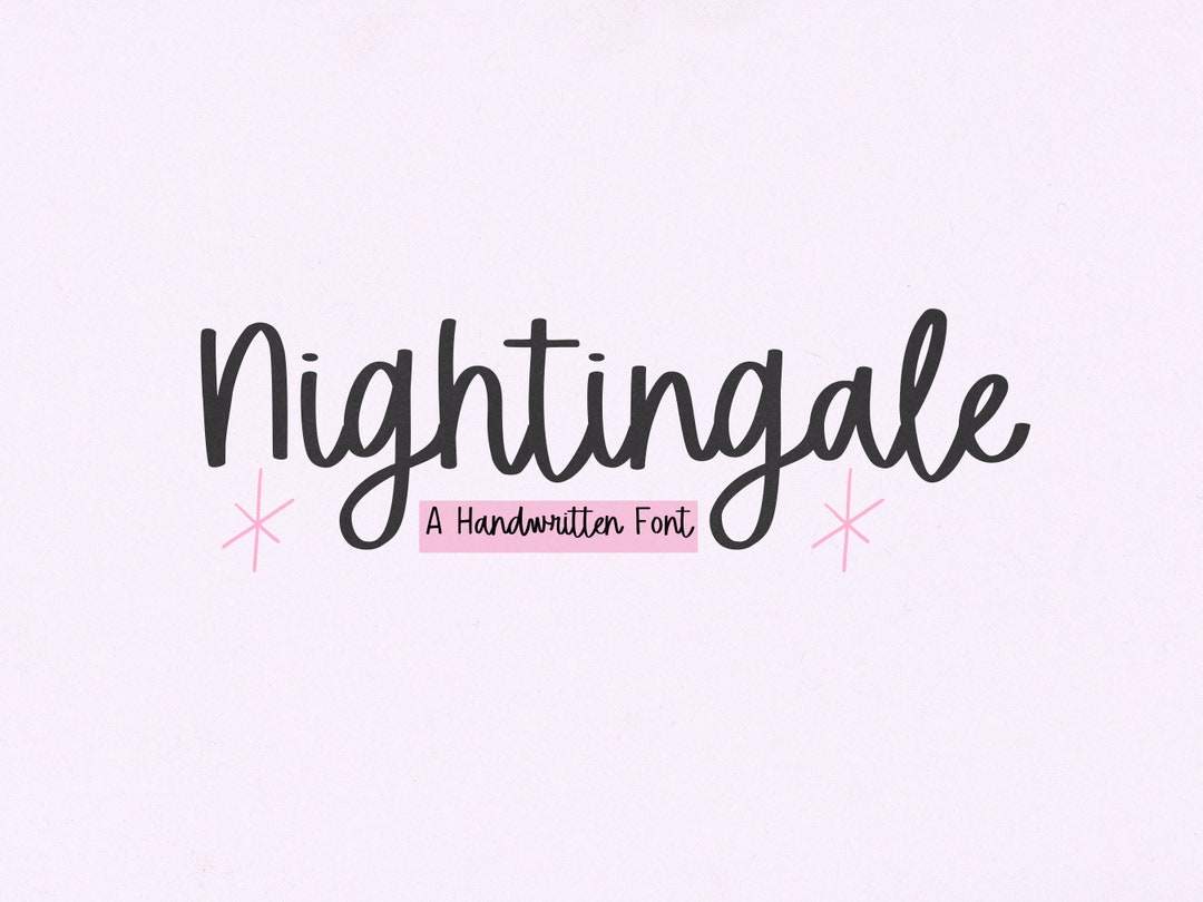 Nightingale Font, Cursive Font, Brush Font, Cute Font, Script Font, Trendy Font, Handwritten ...