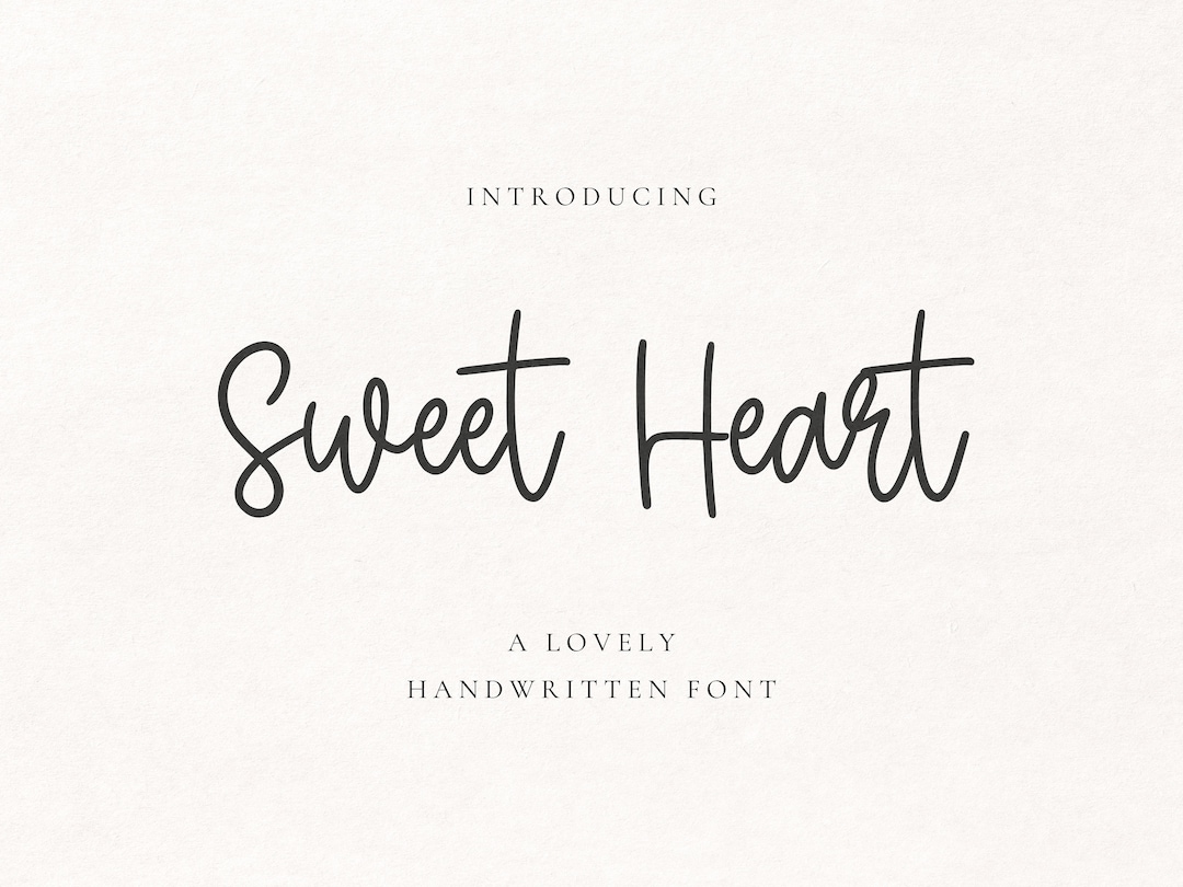 Sweet Heart Font, Cursive Font, Modern Font, Handwritten Font, Script ...