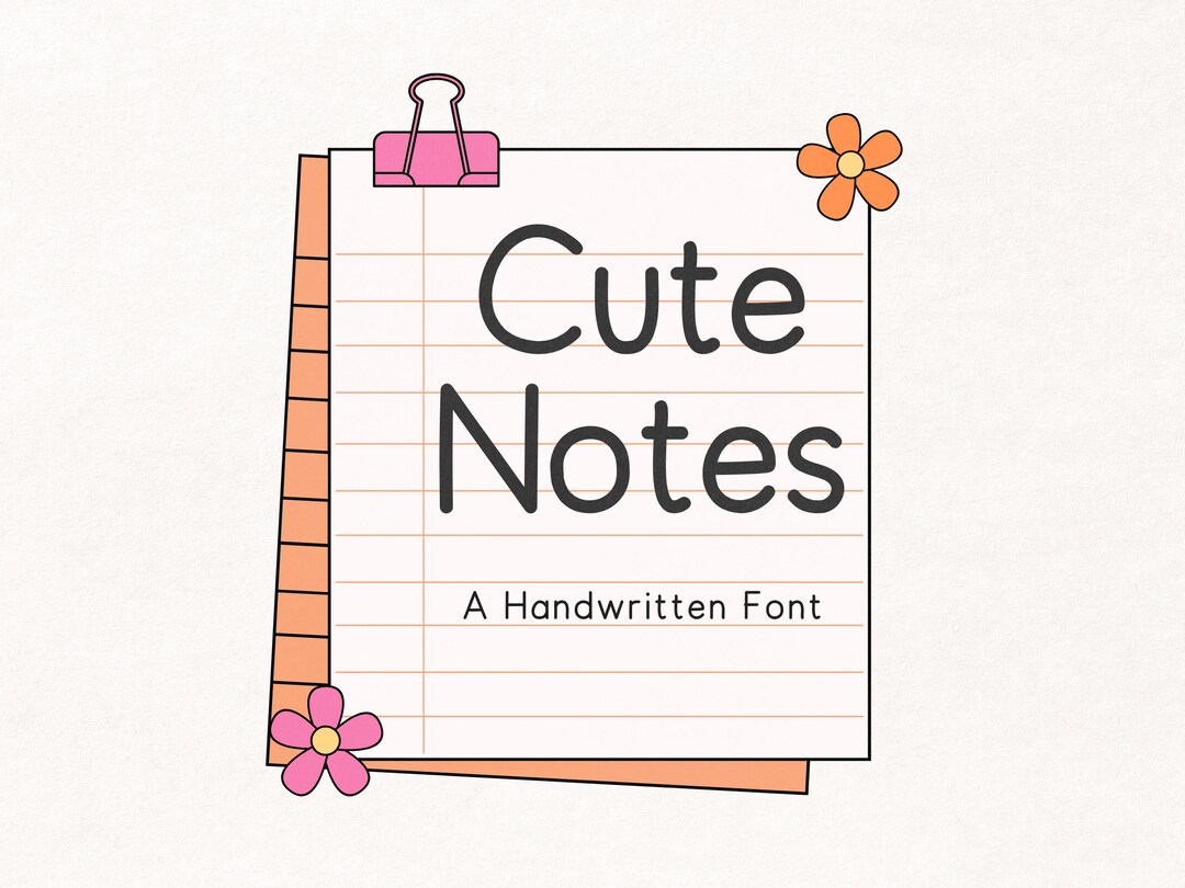Cute Notes Font, Notes Font, Handwritten Font, Sticky Notes, Cute Fonts ...