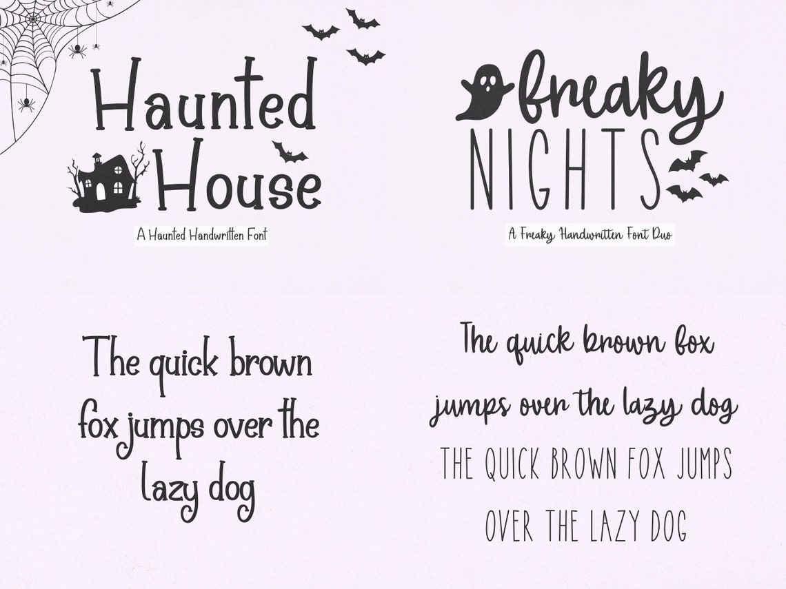 Halloween Font Bundle, Halloween Fonts, Font Bundle, Spooky Font, Ghost ...
