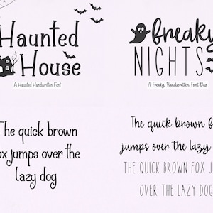 Halloween Font Bundle, Halloween Fonts, Font Bundle, Spooky Font, Ghost ...