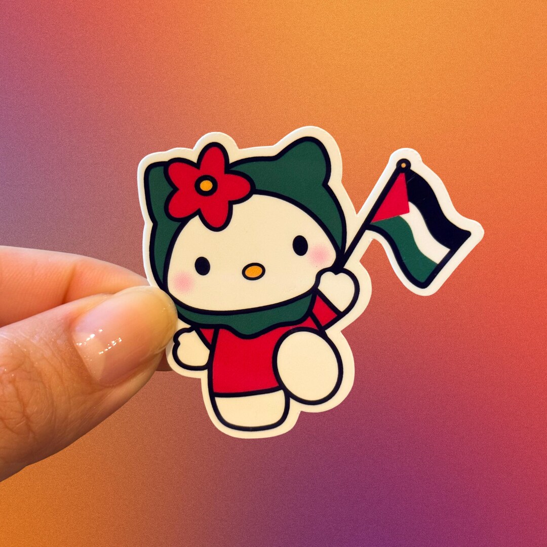 Hello Kitty Sticker, Palestine Sticker, Free Palestine, Justice Sticker ...