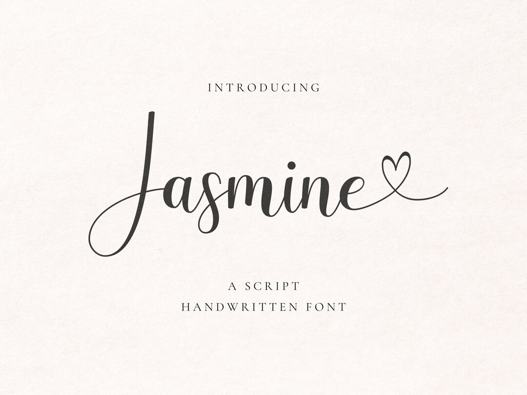 Jasmine Font, Script Font, Heart Font, Cursive Font, Signature Font ...
