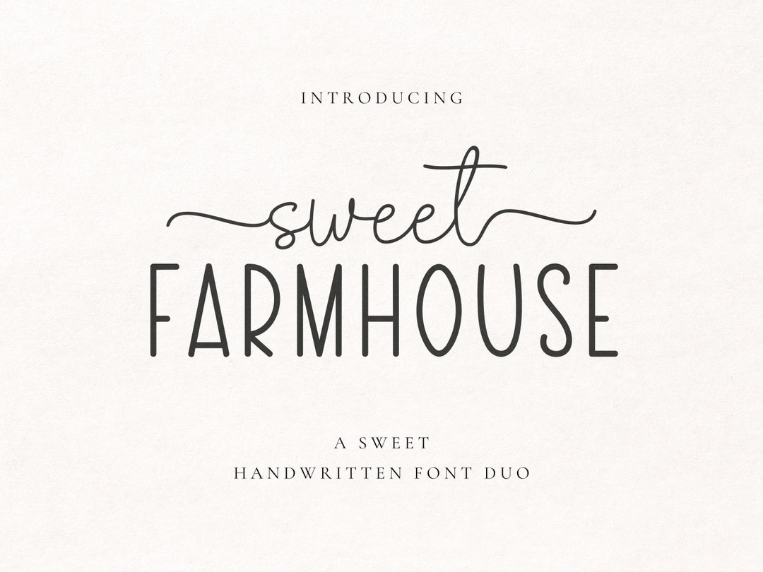 Sweet Farmhouse Font Duo, Farm Font, Country Font, Tall Font, Cursive ...