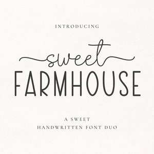 Sweet Farmhouse Font Duo, Farm Font, Country Font, Tall Font, Cursive ...