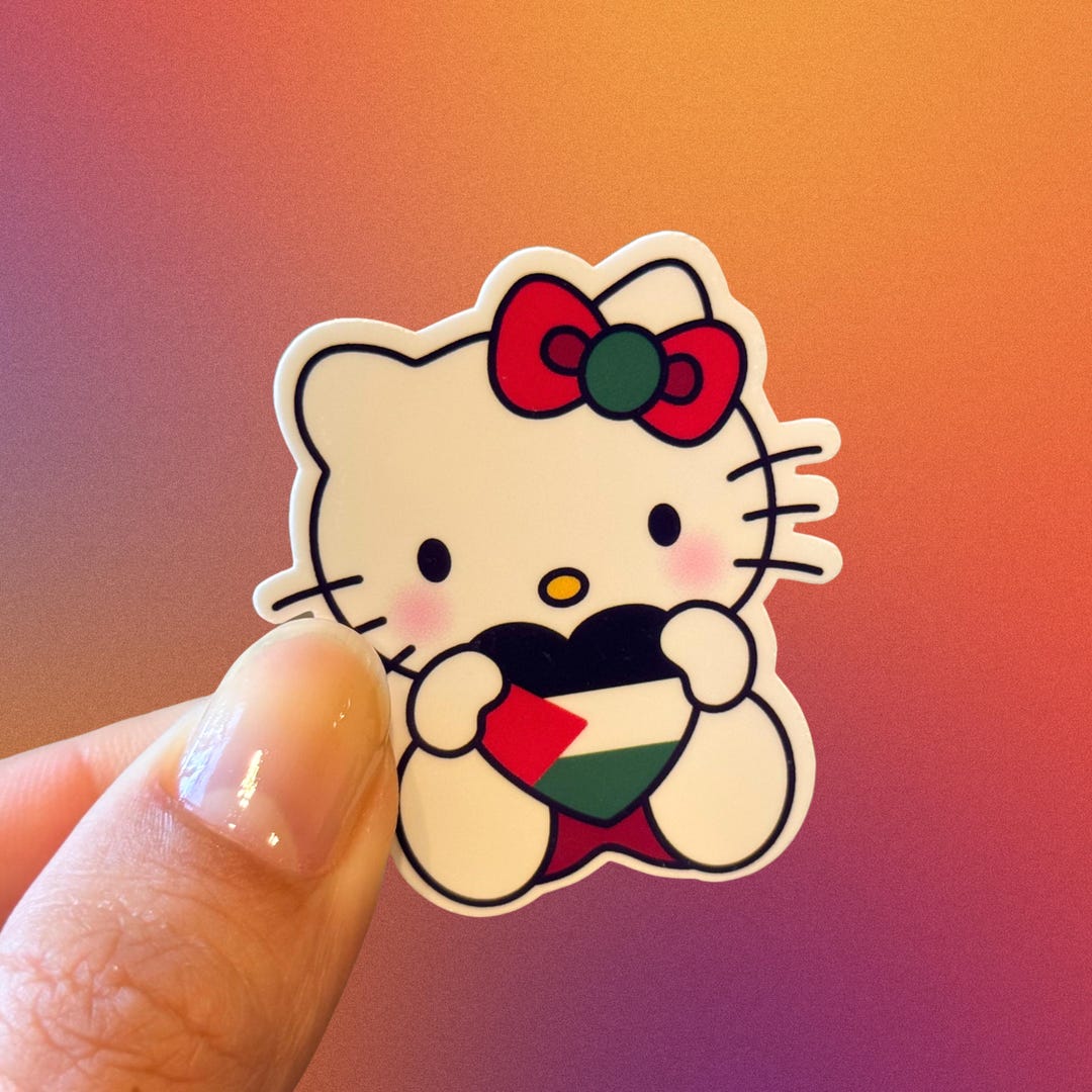 Hello Kitty Sticker, Palestine Sticker, Free Palestine, Justice Sticker ...
