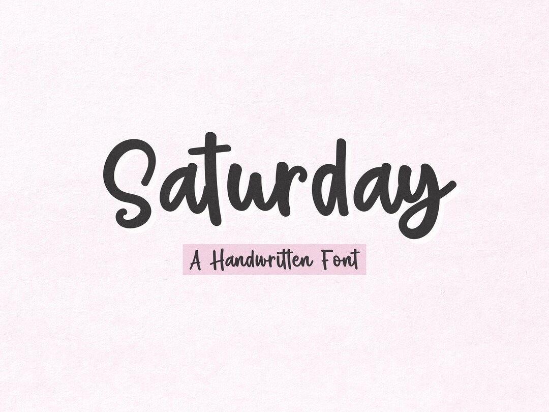 Saturday Font, Cute Font, Script Font, Handwritten Font, Retro Font ...