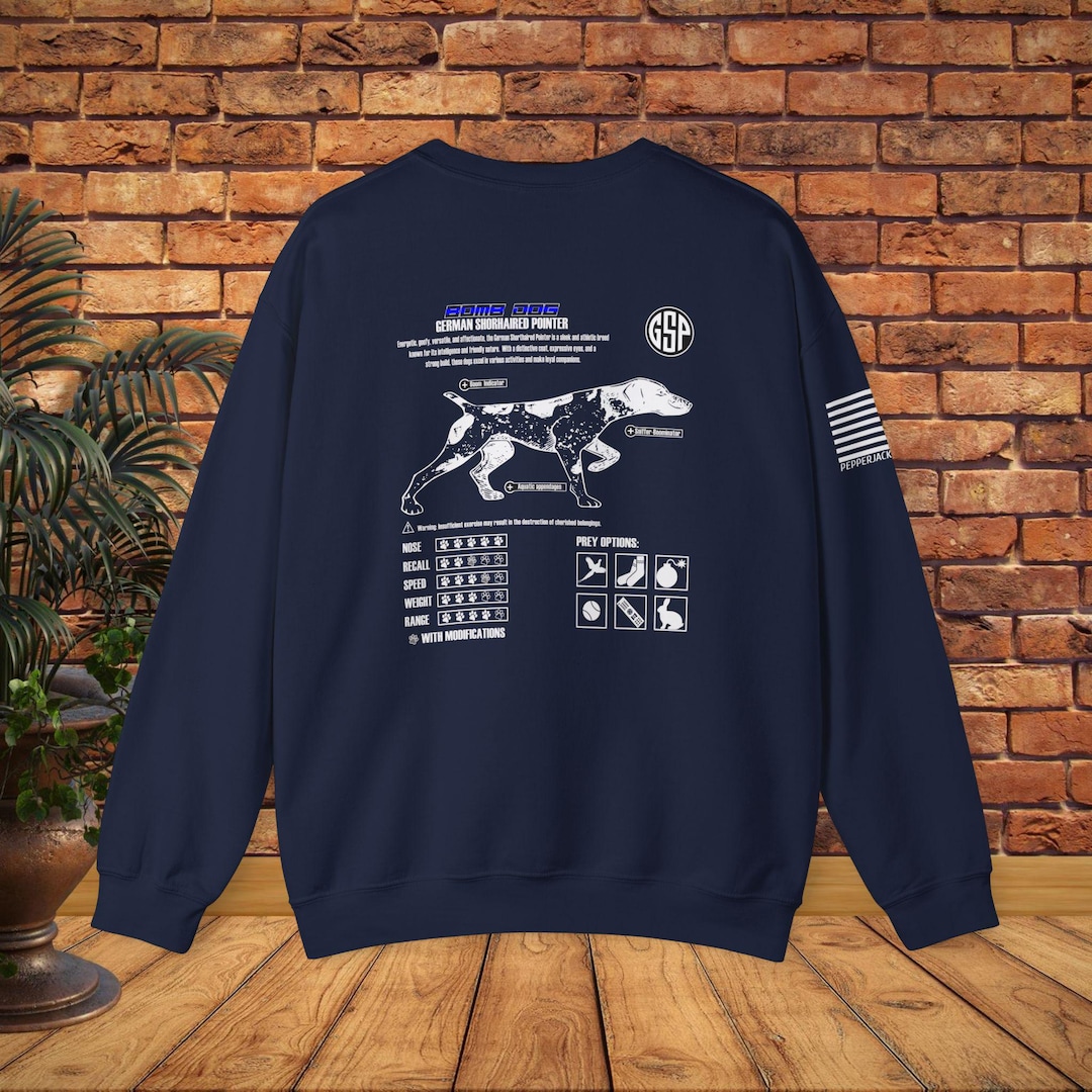 Tactical German Shorthaired Pointer Crewneck Sweatshirt, Pepper Jack ...