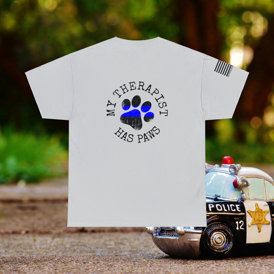 Thin Blue Line Tshirt Dog Therapy PTSD Service Dog Shirt GSP Logo ...
