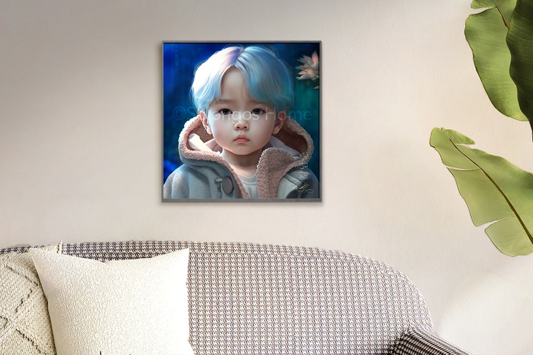 BTS Inspired Baby Series Fifth in Series RM Square Vintage Watercolor ...