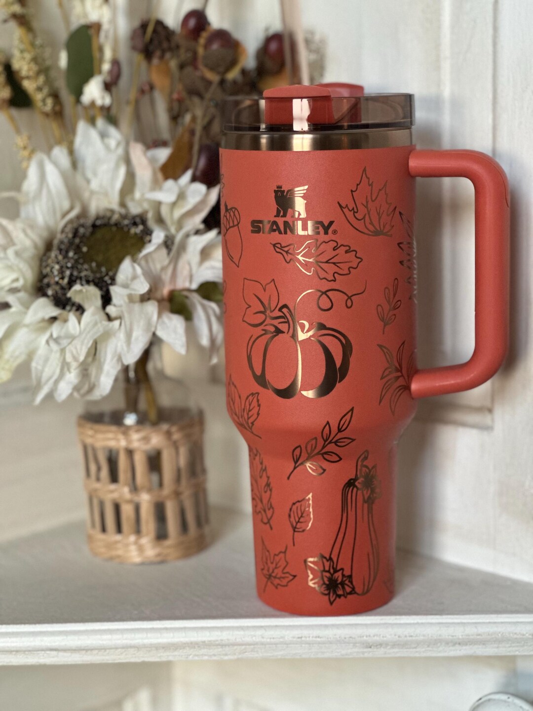 Custom Laser Engraved Fall 40oz Stanley in Pumpkin Spice - Etsy