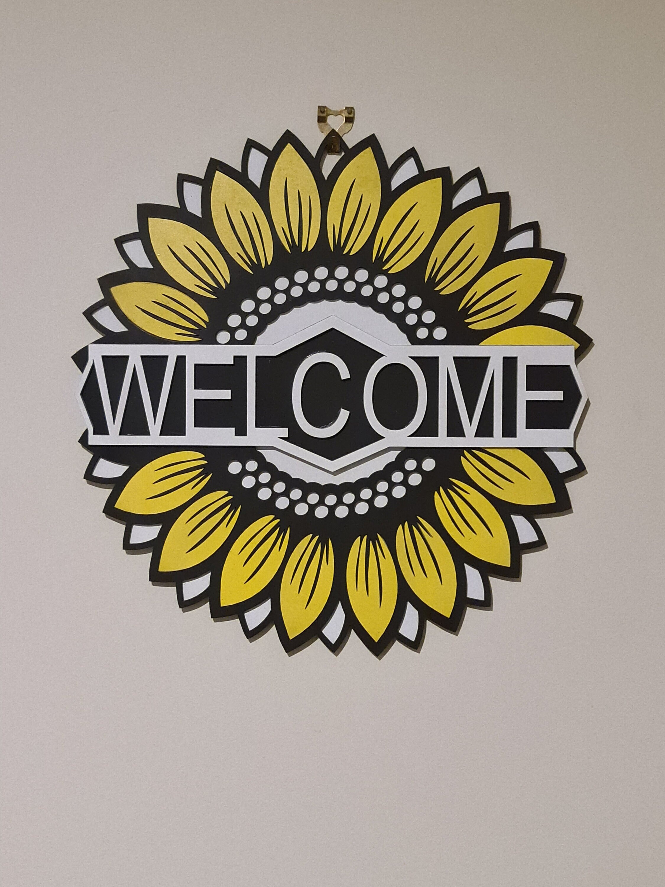 Sunflower Welcome Sign SVG, Multi-layer Assemble, Door Hanger Sunflower ...
