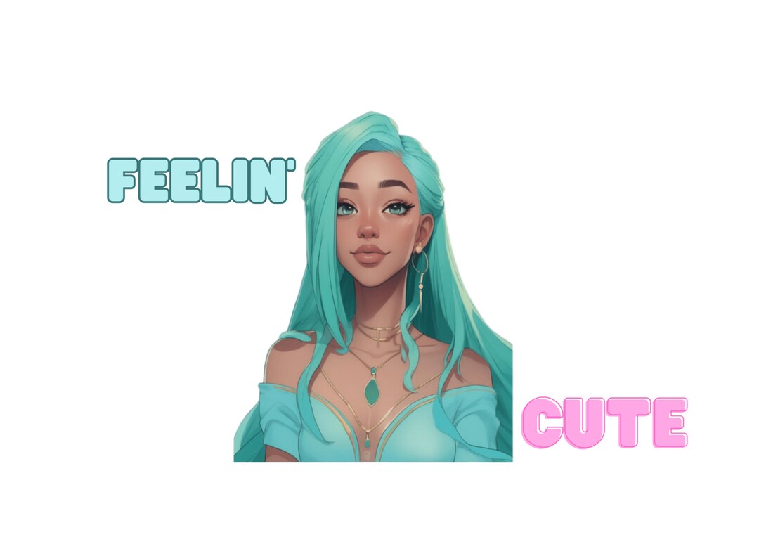Feelin' Cute PNG Digital Download Transparent Background Stickers Mugs ...