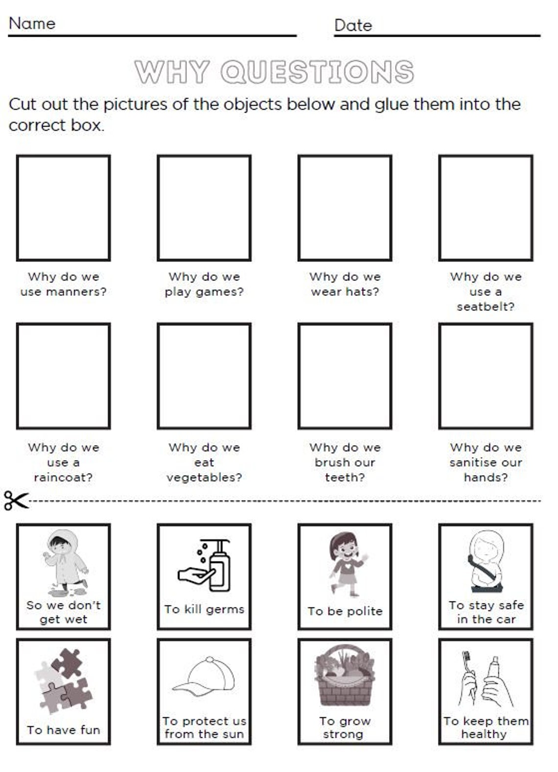 WHY Questions, Kids Activity Sheet - Etsy