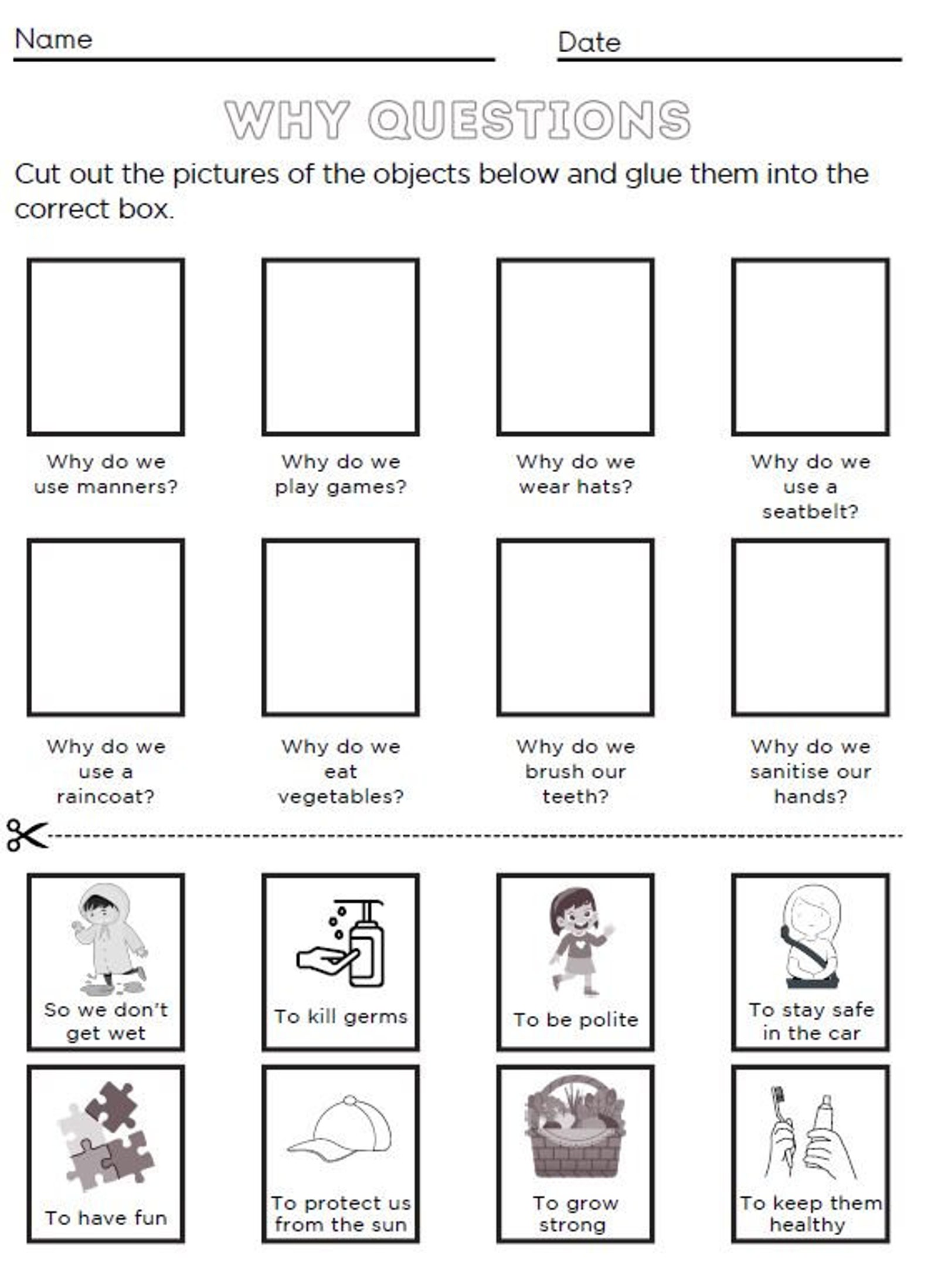 WHY Questions, Kids Activity Sheet - Etsy