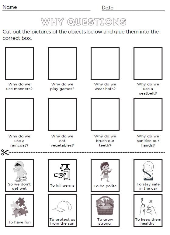 WHY Questions, Kids Activity Sheet - Etsy
