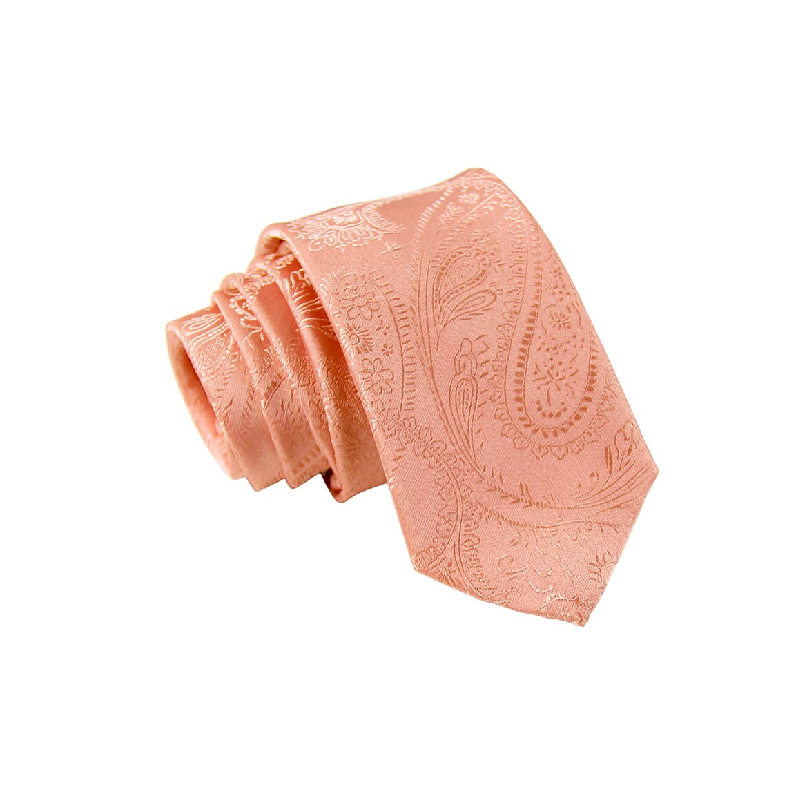 New Men's Necktie Only Polyester Paisley Peach Wedding Formal Occasion ...