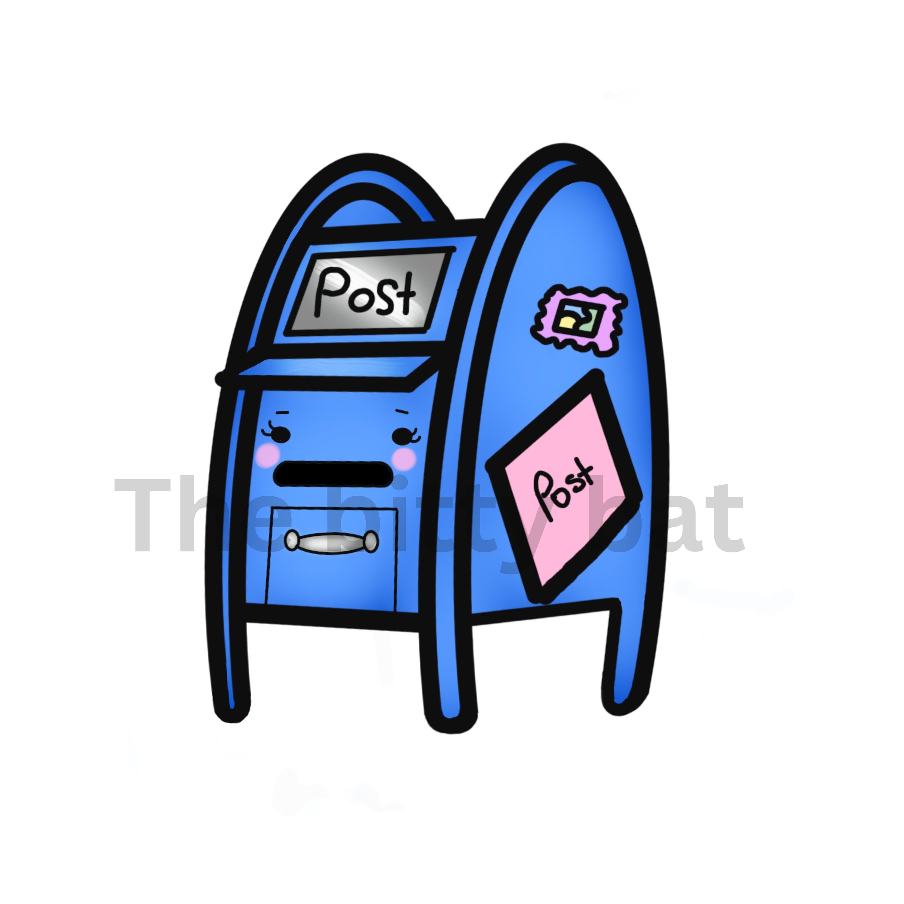 Blue Mailbox Clipart Image