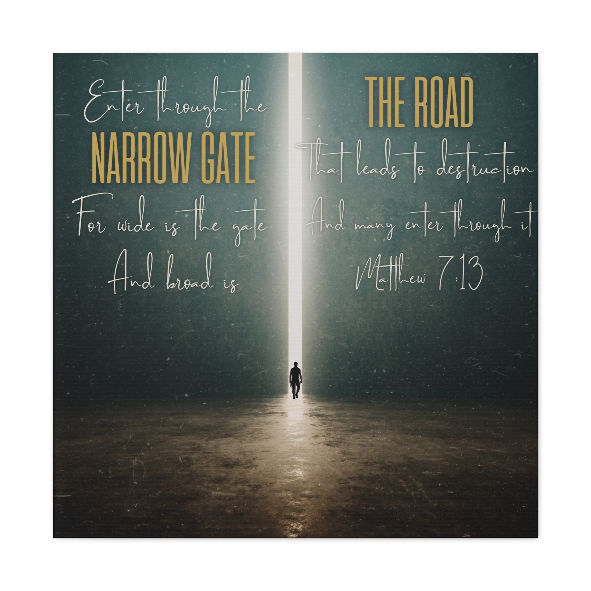 Bible Verse Wall Art Matthew 7 Enter Through the Narrow - Etsy