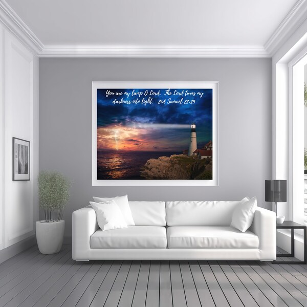 Lighthouse Bible Wall Art - Etsy