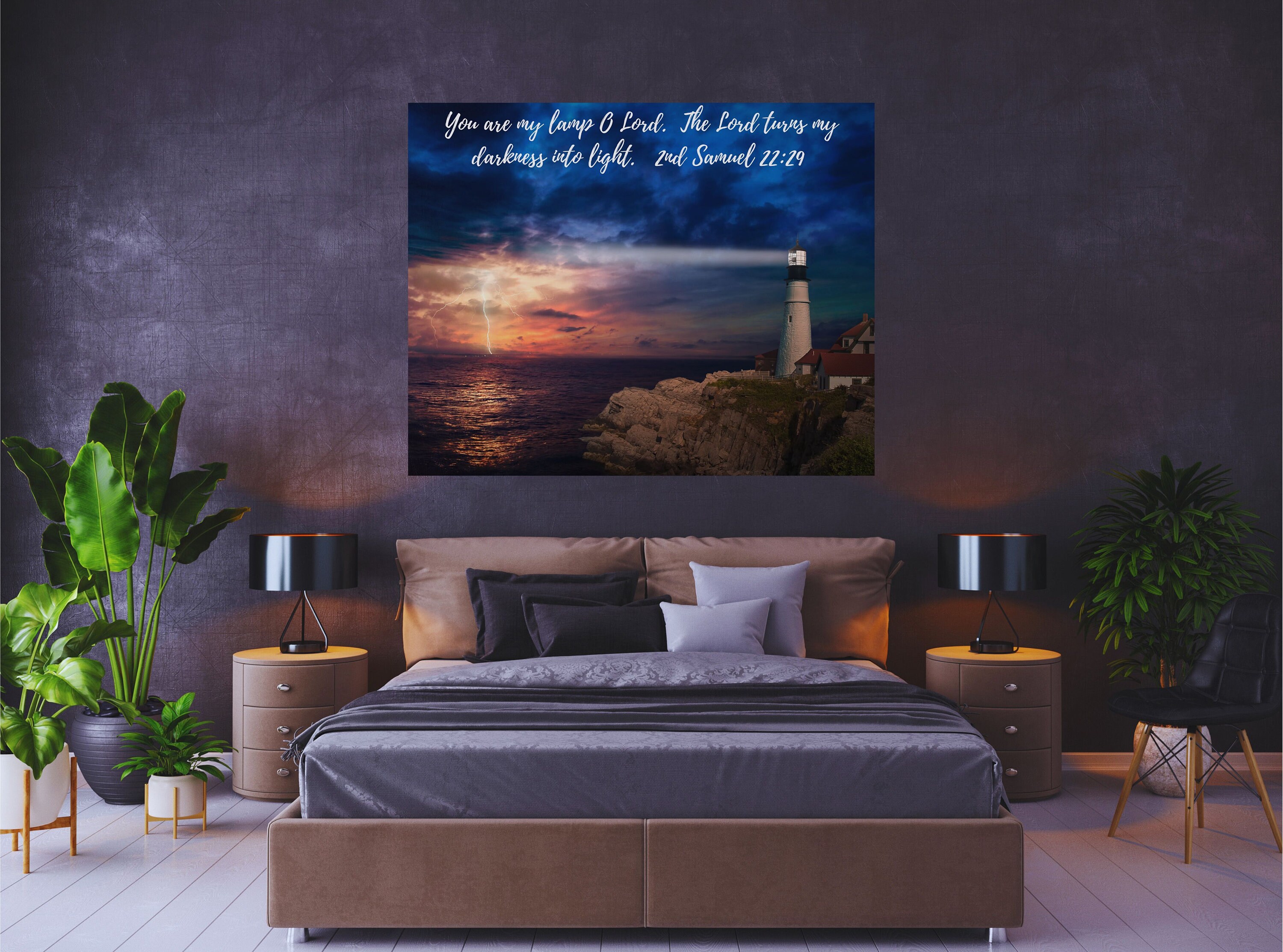 Lighthouse Wall Art, Lighthouse Scripture Decor, Wall Art Gift, Home ...