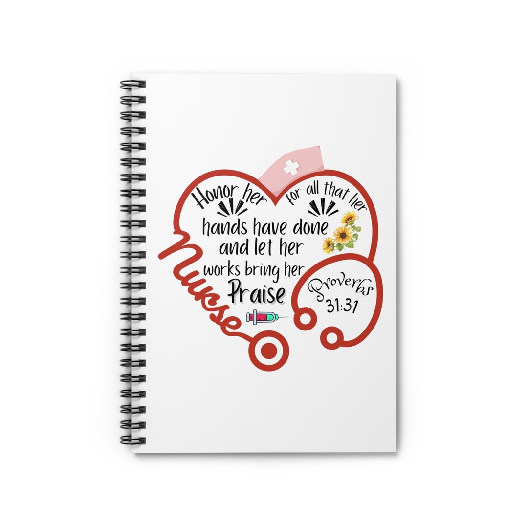 Nurse Bible Verse Spiral Notebook, Trainee Nurse Gift, Registered Nurse ...