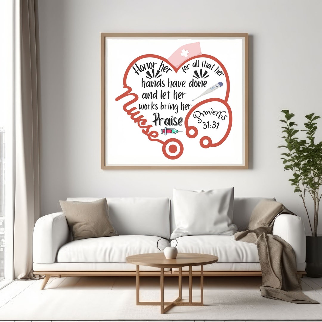 Gift for Nurse, Bible Verse Canvas, Christian Gifts, Nursing Student ...