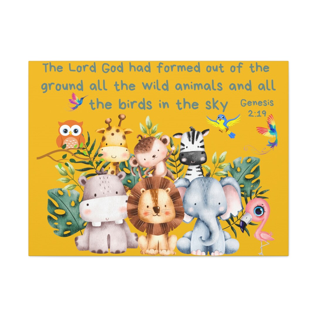 Nursery Bible Verse, Animal Scripture, Safari Nursery Decor, Baby ...