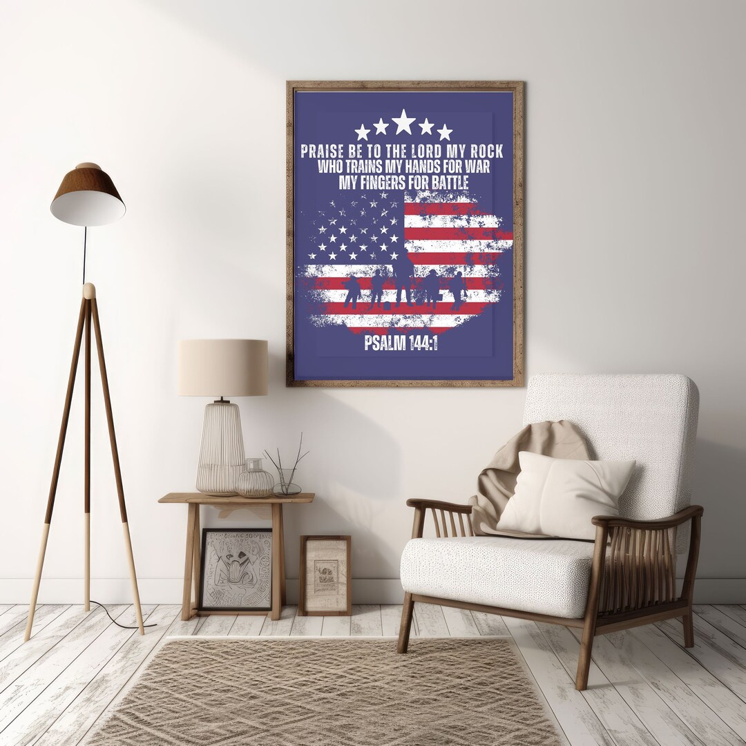 Bible Verse Patriotic Wall Art Canvas, 4th of July, Christian Wall Art ...