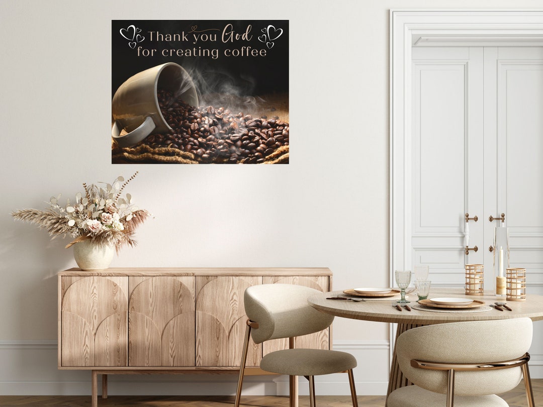 Thank God for Coffee Cafe Sign Cafe Wall Art Coffee Shop - Etsy