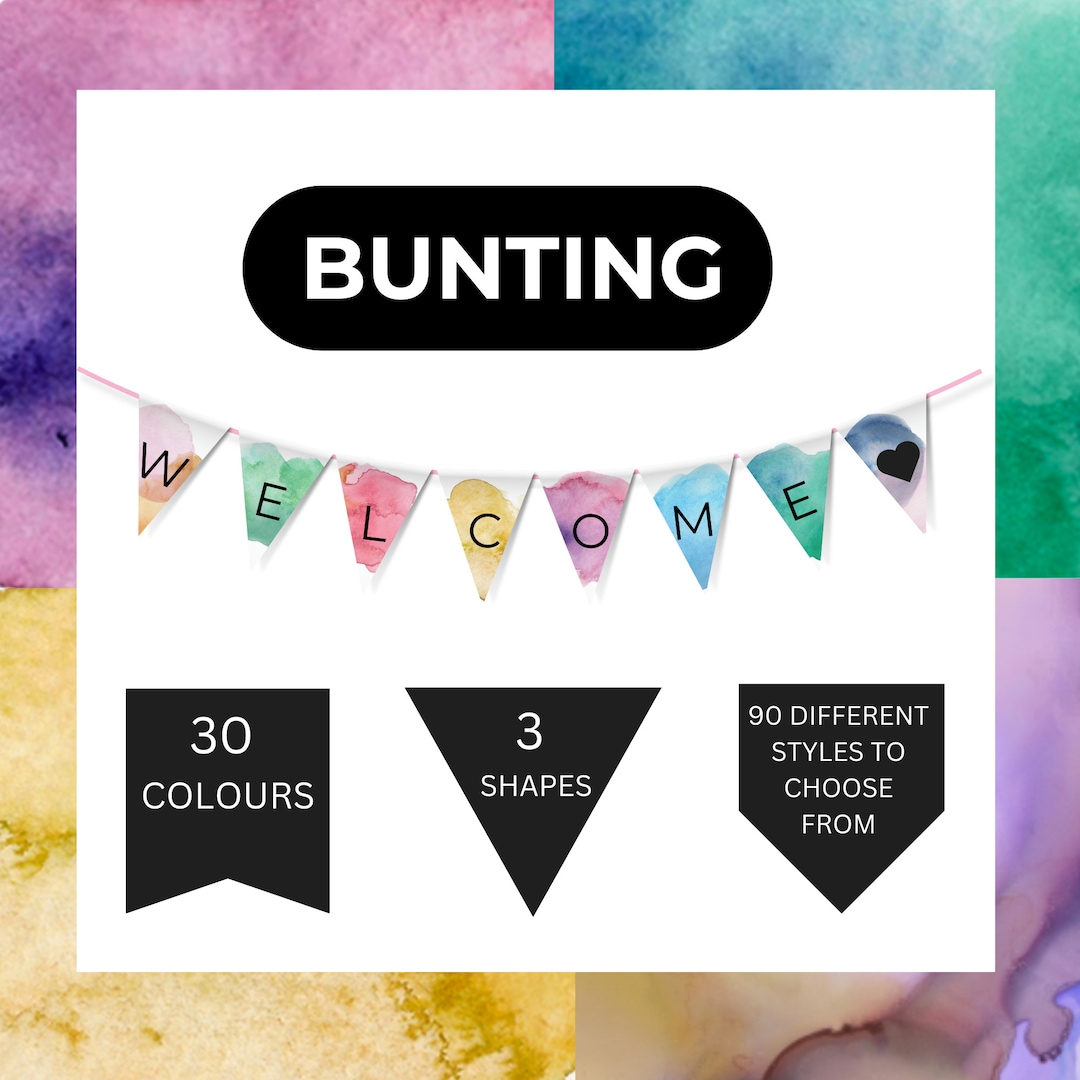 Bunting Template for Preschool, Classroom Bunting Template, Classroom ...