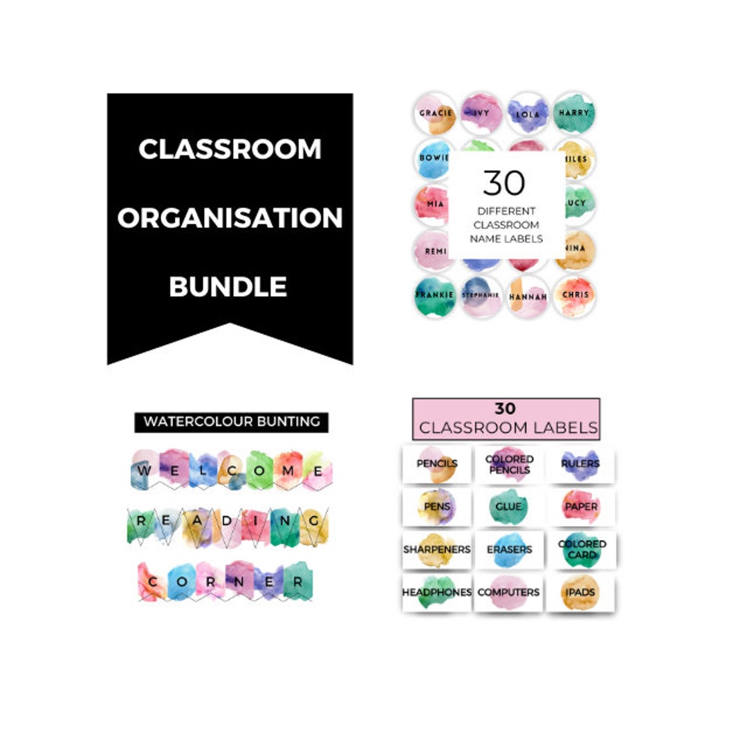 Classroom Name Tag Label Bundle Template Preschool Classroom - Etsy