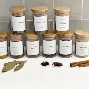 Minimalist Spice Jar Labels: 100 Herb Stickers, Kitchen Storage ...