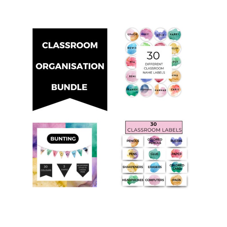 Classroom Name Tag Label Bundle Template, Preschool, Classroom Label ...