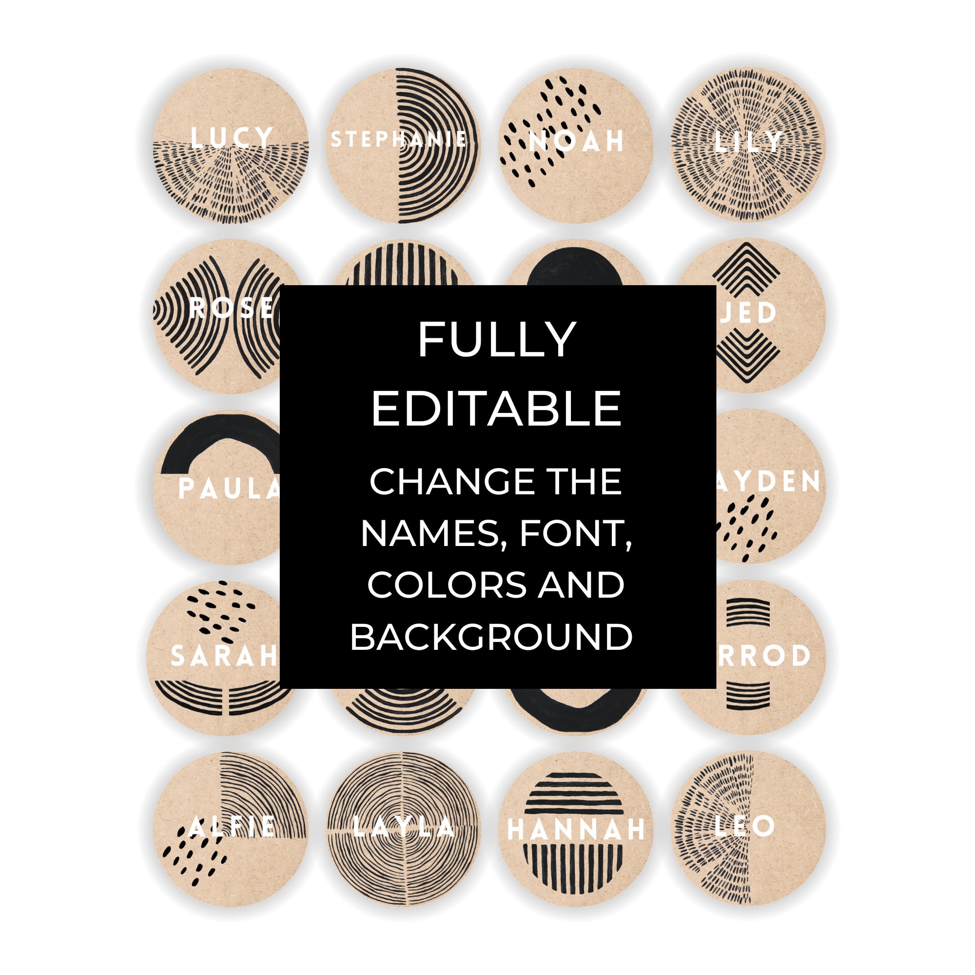 Name Tag Template for Preschool Classroom Label Template - Etsy