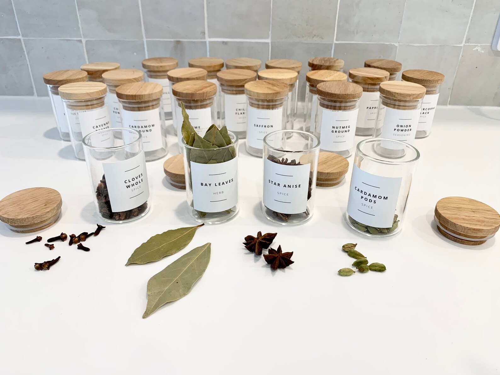 100 Spice Jar Labels, Label Stickers, Spice Jar Label Template, Kitchen ...