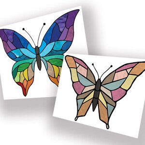 2 Pack Butterfly Stained Glass Sun Catcher PATTERN, Digital Download ...