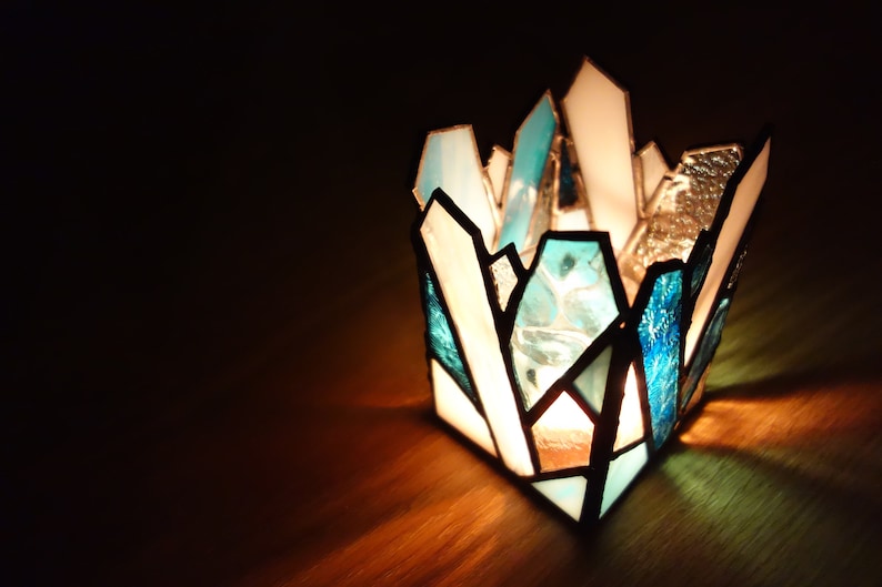 Frozen Ice Stained Glass Candle Holder PATTERN, Digital Download, PDF ...