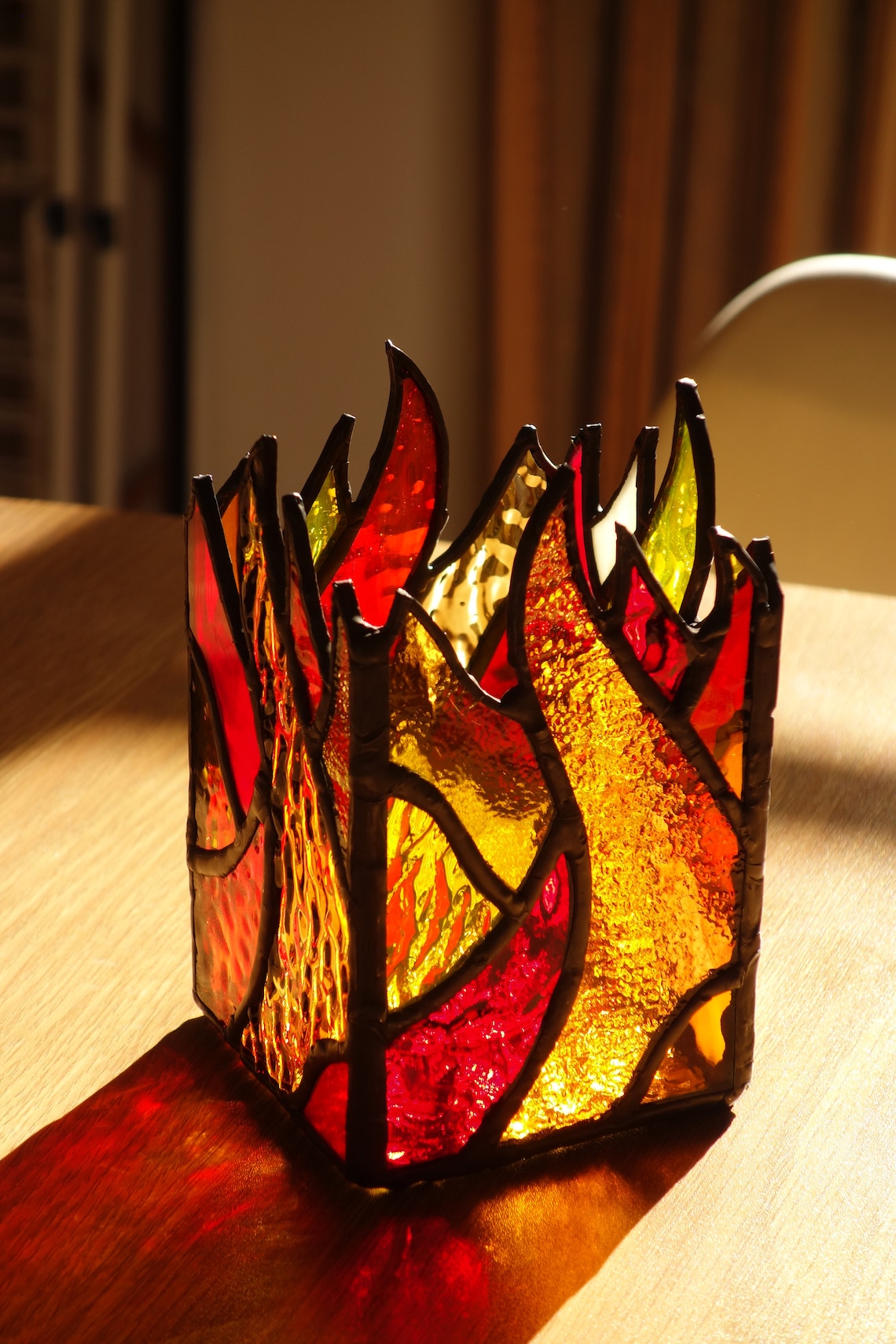 Fire Flame Stained Glass Candle Holder PATTERN, Digital Download, PDF ...