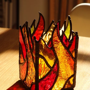 Fire Flame Stained Glass Candle Holder PATTERN, Digital Download, PDF ...