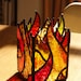 Fire Flame Stained Glass Candle Holder PATTERN, Digital Download, PDF ...