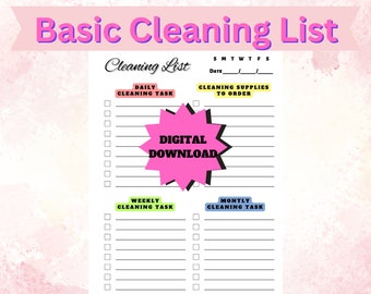 Super Simple Daily, Weekly, Monthly Cleaning Checklist - Etsy