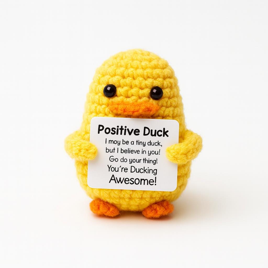 Crochet Positive Duck: Kawaii Amigurumi Desk Buddy - Encouragement Gift ...